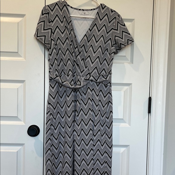 Talbots | Dresses | Talbots Black And White Zigzag Maxi Dress | Poshmark